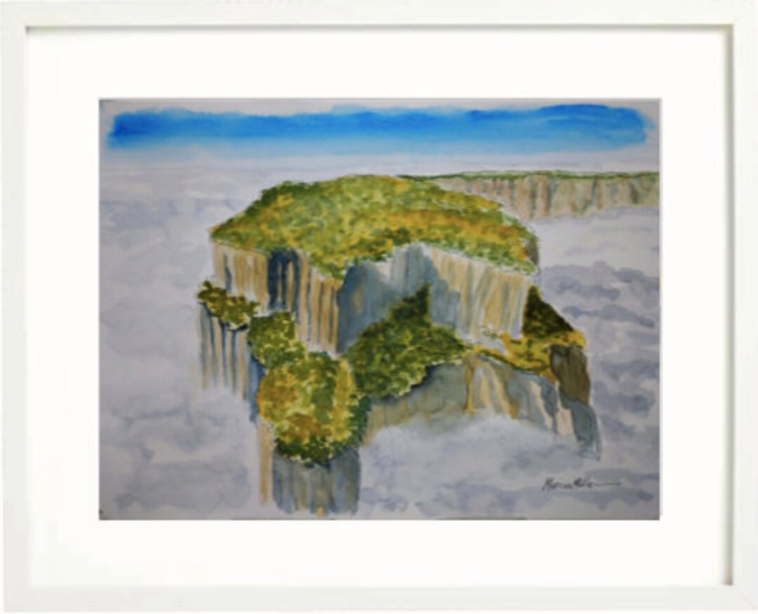 Mount Roraima I, Brazil, Watercolor & Ink Painting, Wall Art, Gift ...