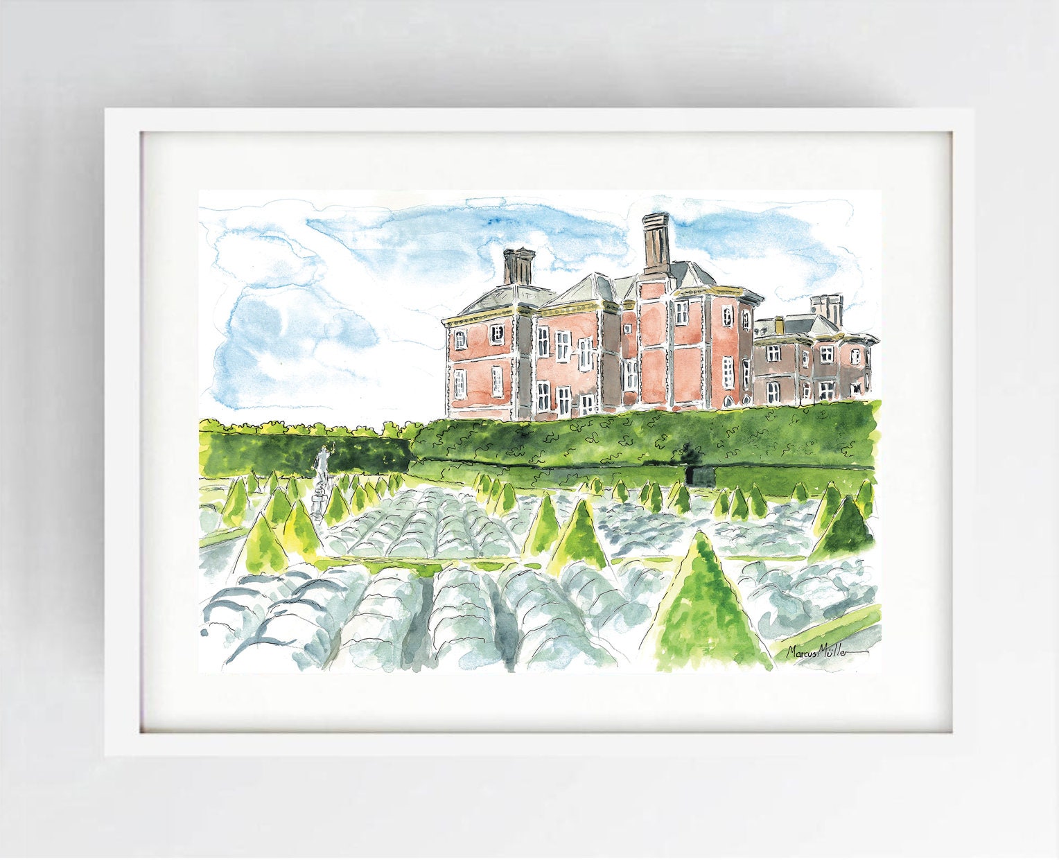 Ham House Watercolor & Ink Painting, Prints, Ham, Richmond Upon Thames ...