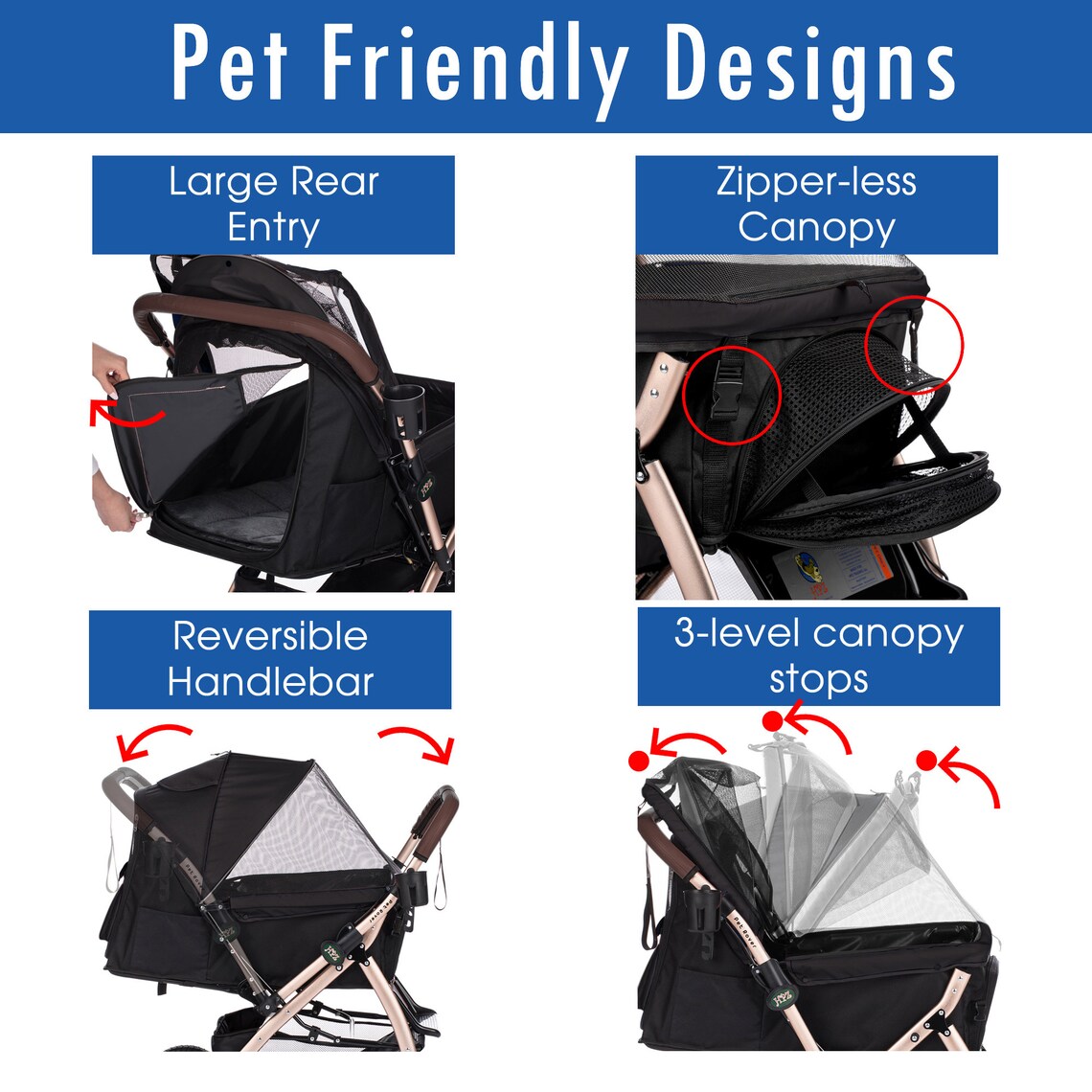 HPZ™ Pet Rover XL Extra-long Premium Stroller for - Etsy