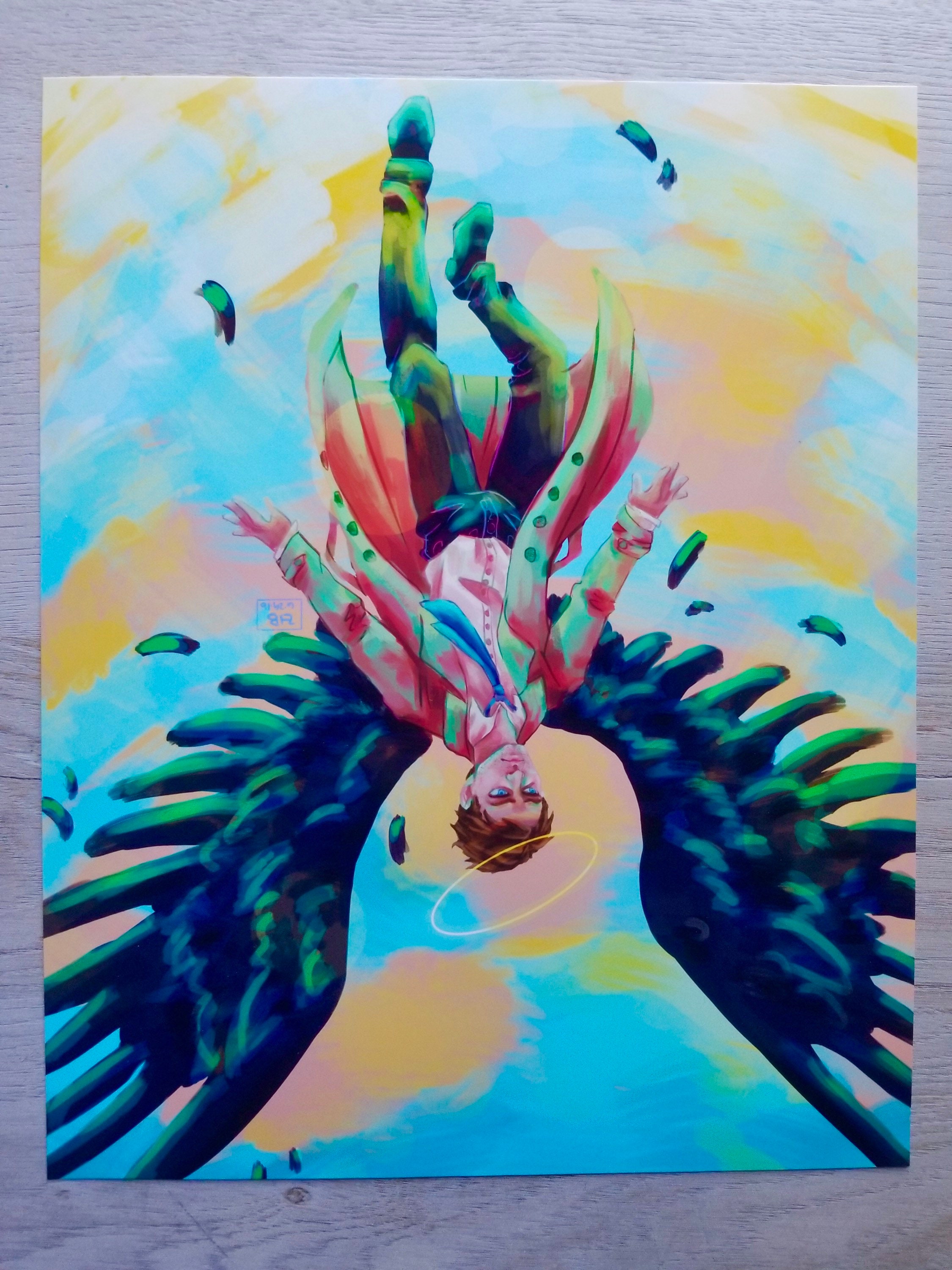 Castiel Print: Falling or Flying - Etsy España