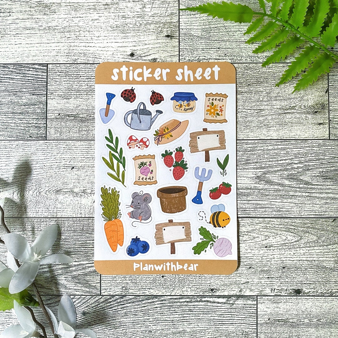 In the Garden Sticker Sheet Bullet Journal Stickers, Planner Stickers ...