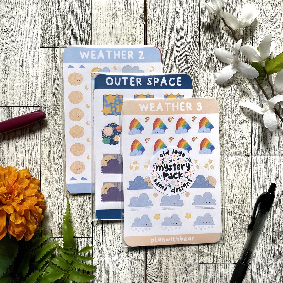 Sticker Sheet Mystery Pack (5 Count) | Sticker Sheets, Bullet Journal ...