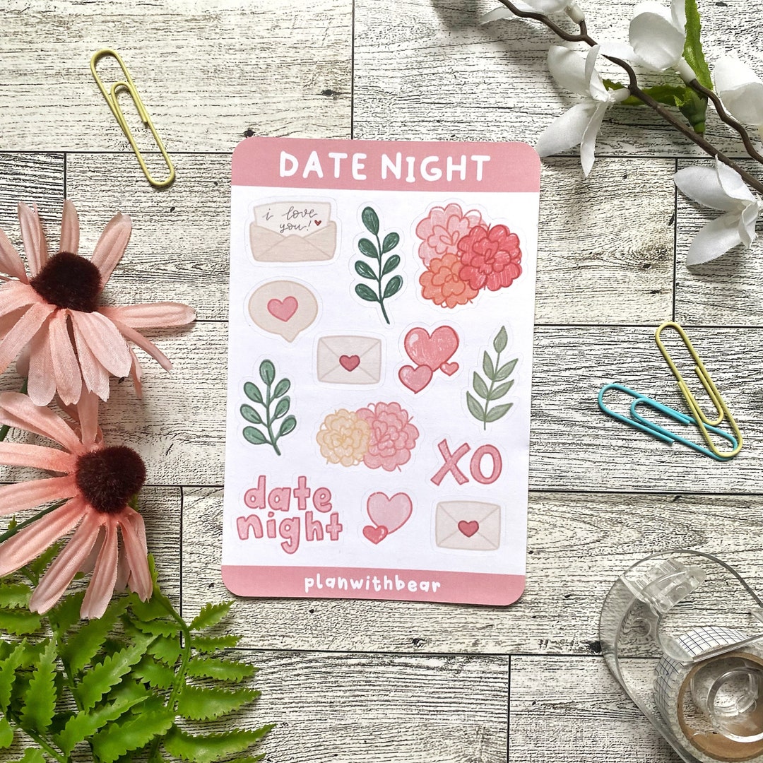 Date Night Sticker Sheet | Bullet Journal Stickers - Etsy