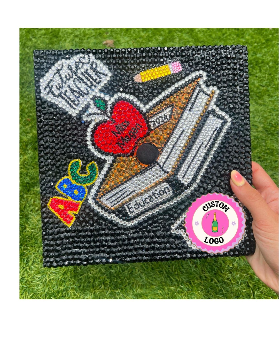 Custom Sparkly Rhinestoned Grad Caps! Design Your Grad Cap With ANY ...