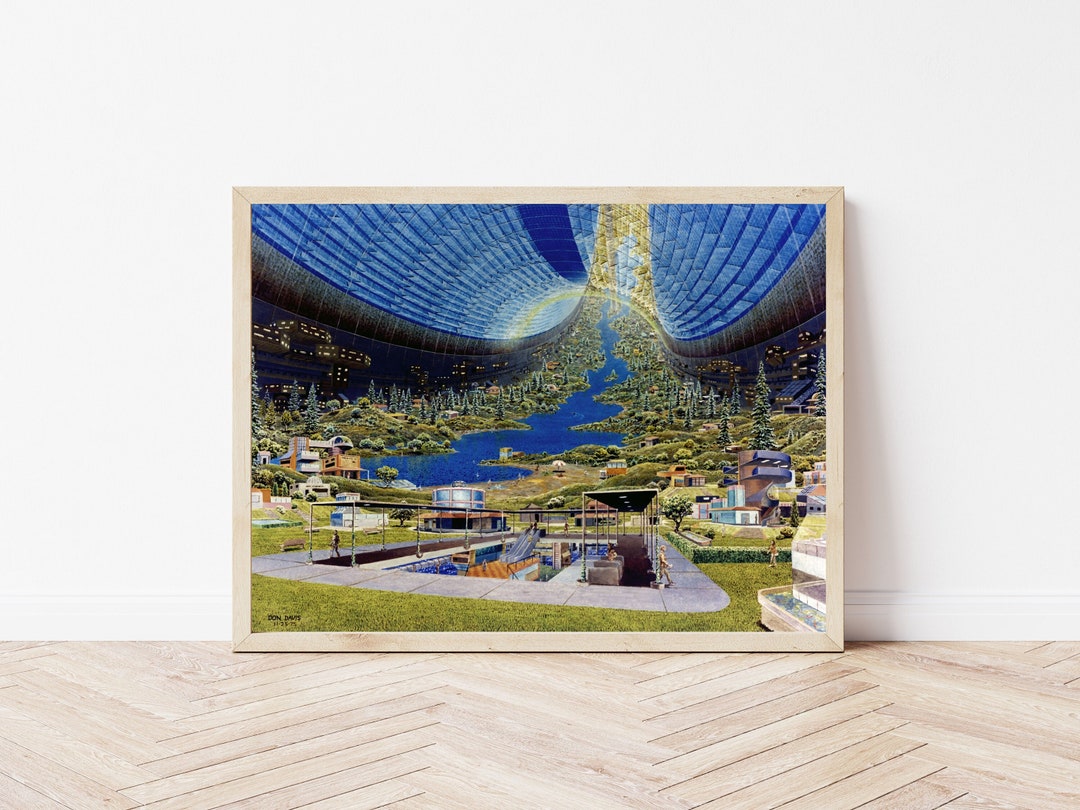 1970s NASA Space Colony Poster: Sci-fi Art Print - Etsy