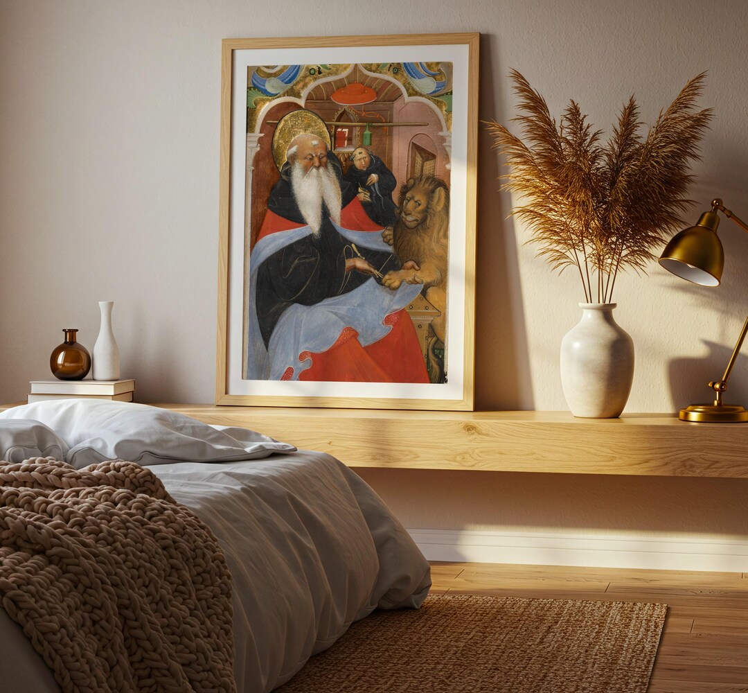 Saint Jerome Art Print - Vintage Religious Wall Decor - Lion and ...