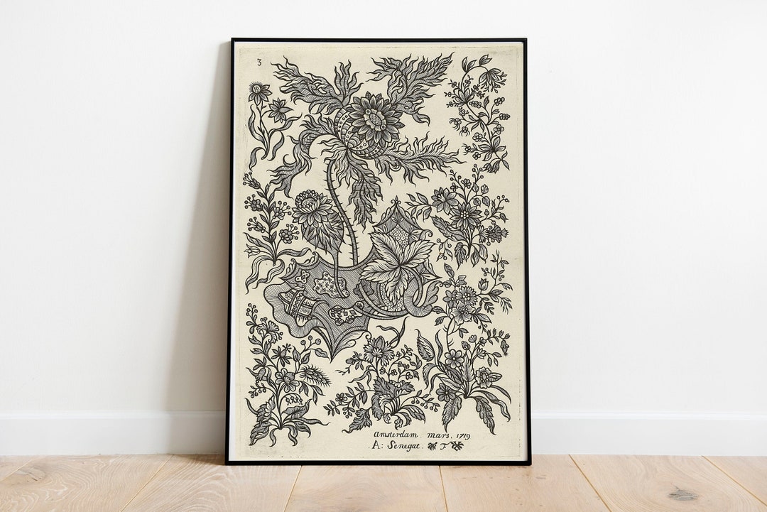 Alexander Senegat Textile Print Vintage Engraving Pattern - Etsy