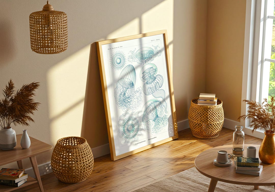 Leptomedusae - Faltenquallen by Ernst Haeckel Art Print - Jellyfish ...