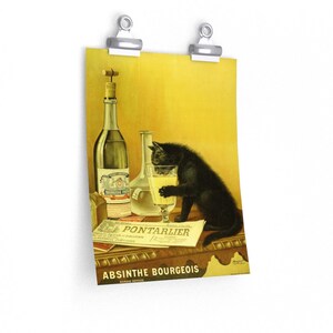 Absinthe Bourgeois Poster: Vintage French Cat Advert Print - Etsy