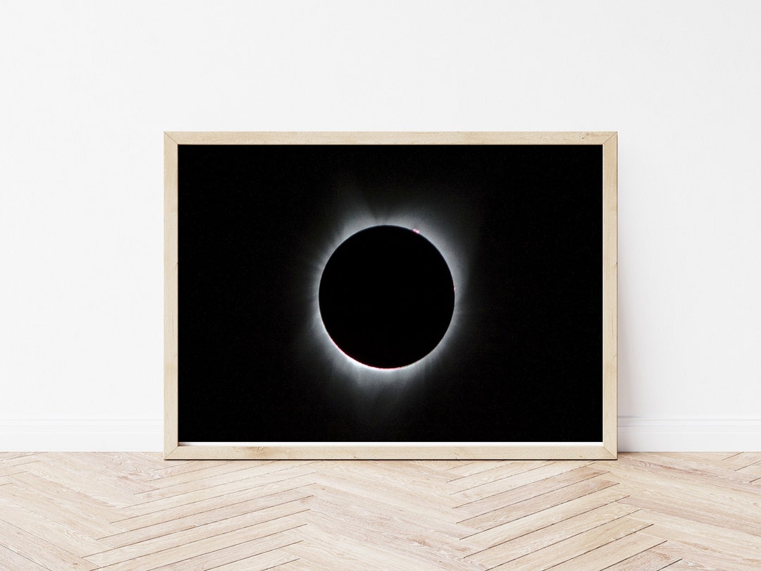 Solar Eclipse NASA, Black and White Art Print, Space Print, Space ...