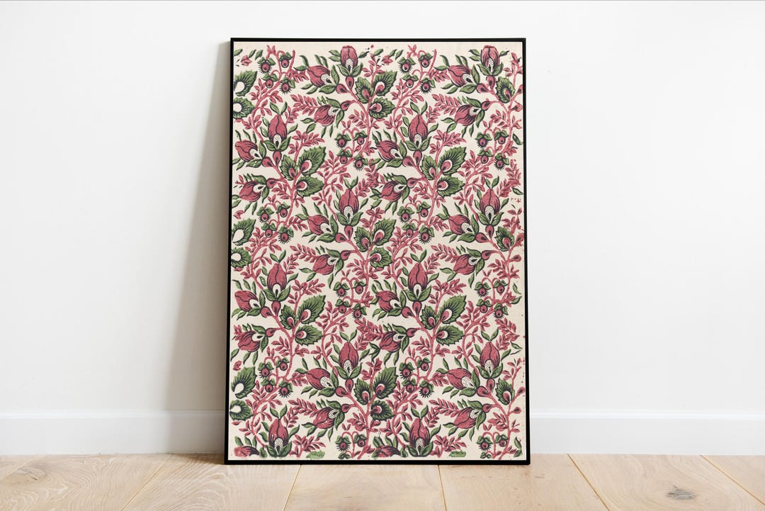 Floral Vine Art Print, Italian Remondini Style, Botanical Illustration ...