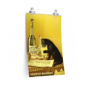 Absinthe Bourgeois Poster: Vintage French Cat Advert Print - Etsy