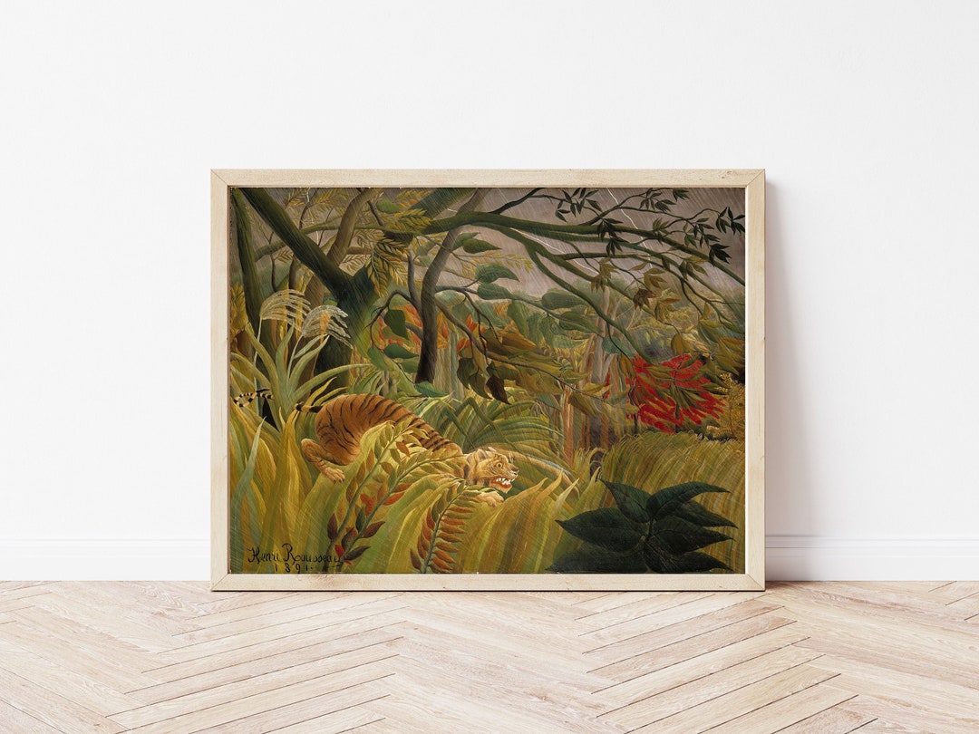Henri Rousseau - Suprised! Tiger Art Print: Exotic Jungle Rainforest - Etsy