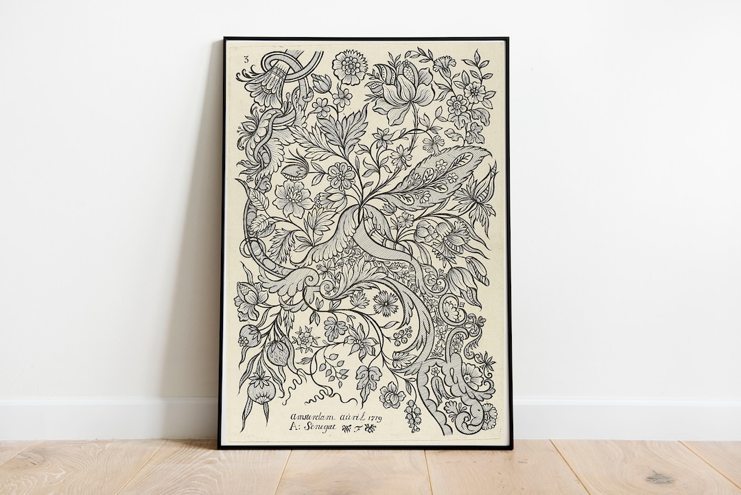 Alexander Senegat Floral Textile Print: Vintage Dutch Engraving - Etsy