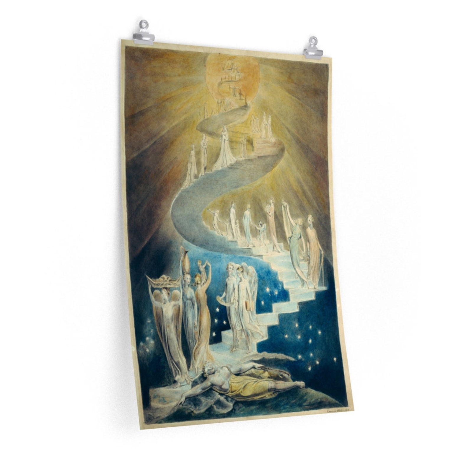 William Blake Jacob's Ladder Print: Angelic Biblical Art - Etsy UK