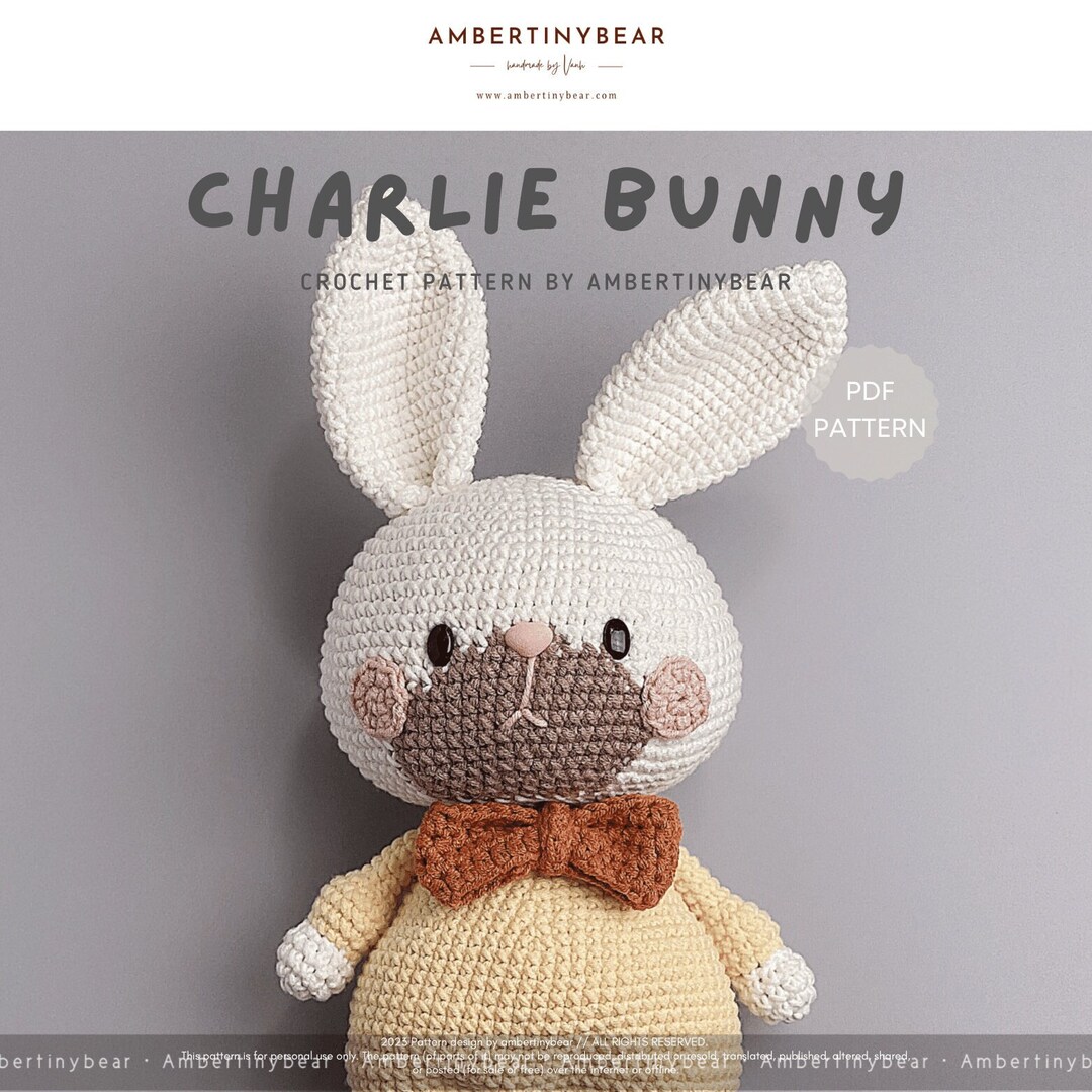 CHARLIE BUNNY - Crochet Bunny Pattern - Instant Download - Bunny ...