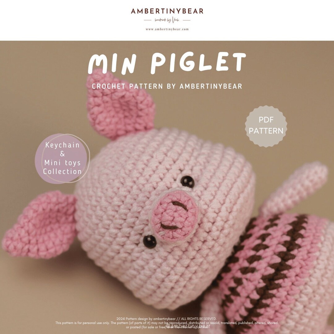 MIN PIGLET - Pattern Crochet - Amigurumi Animal - Crochet PDF Pattern ...