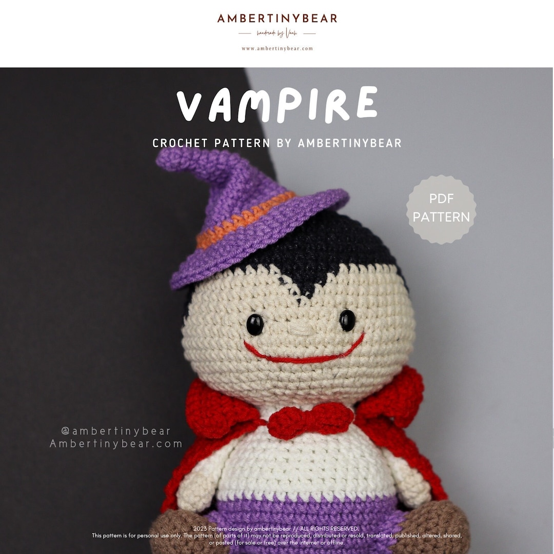VAMPIRE - Pattern Crochet - Amigurumi Dracula Halloween - Crochet PDF ...