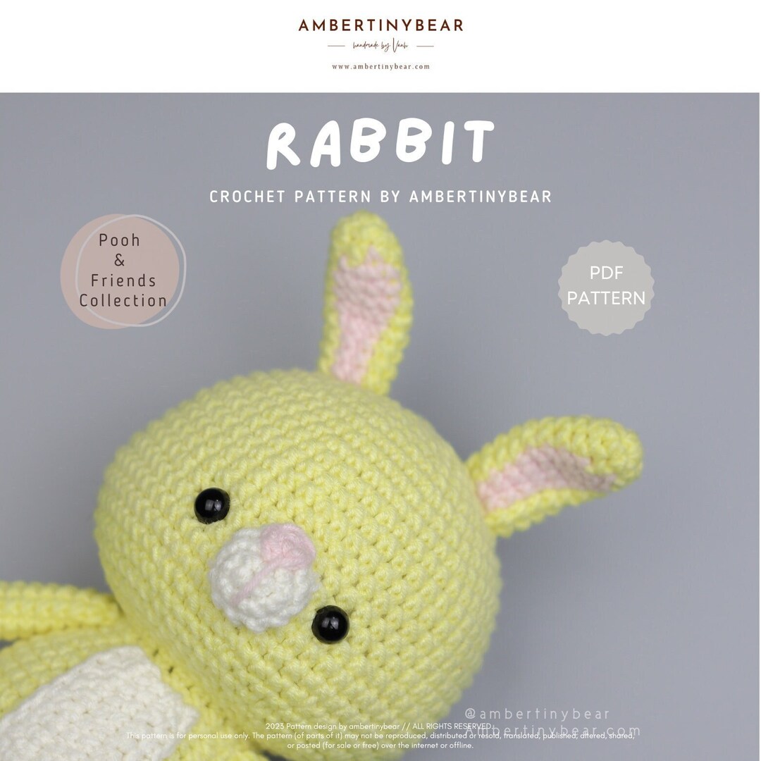 RABBIT - Pattern Pooh & Friends Crochet - Amigurumi Animal - Crochet ...