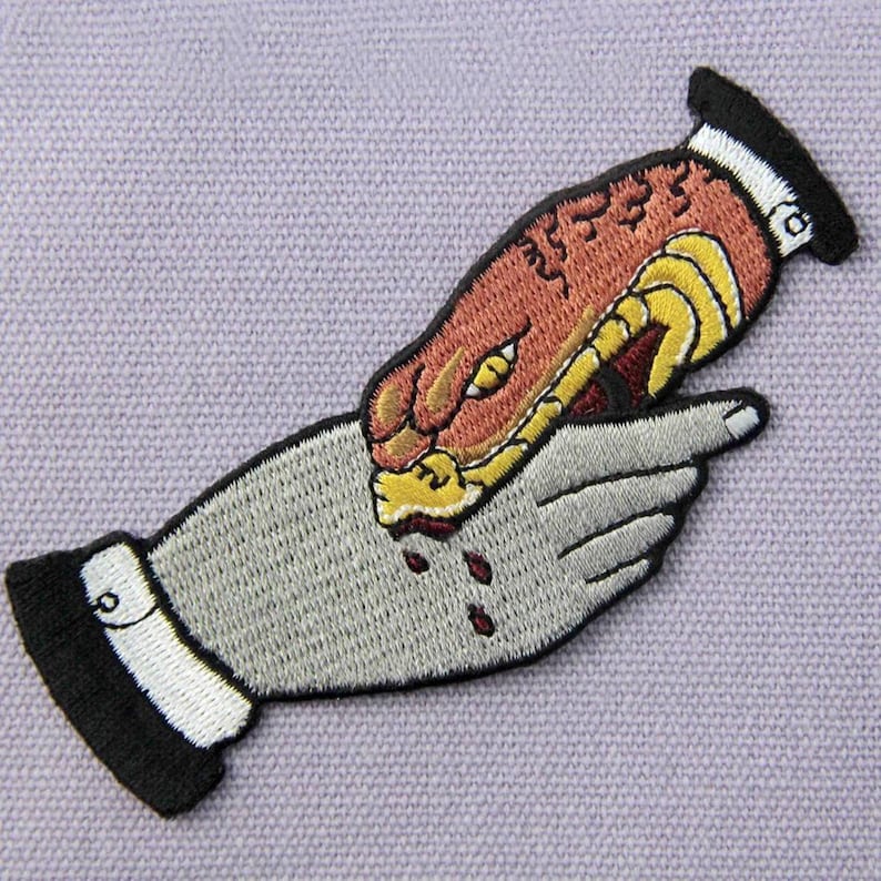 Trust No One Snake Bite Handshake Sign Iron on Patch Premium - Etsy