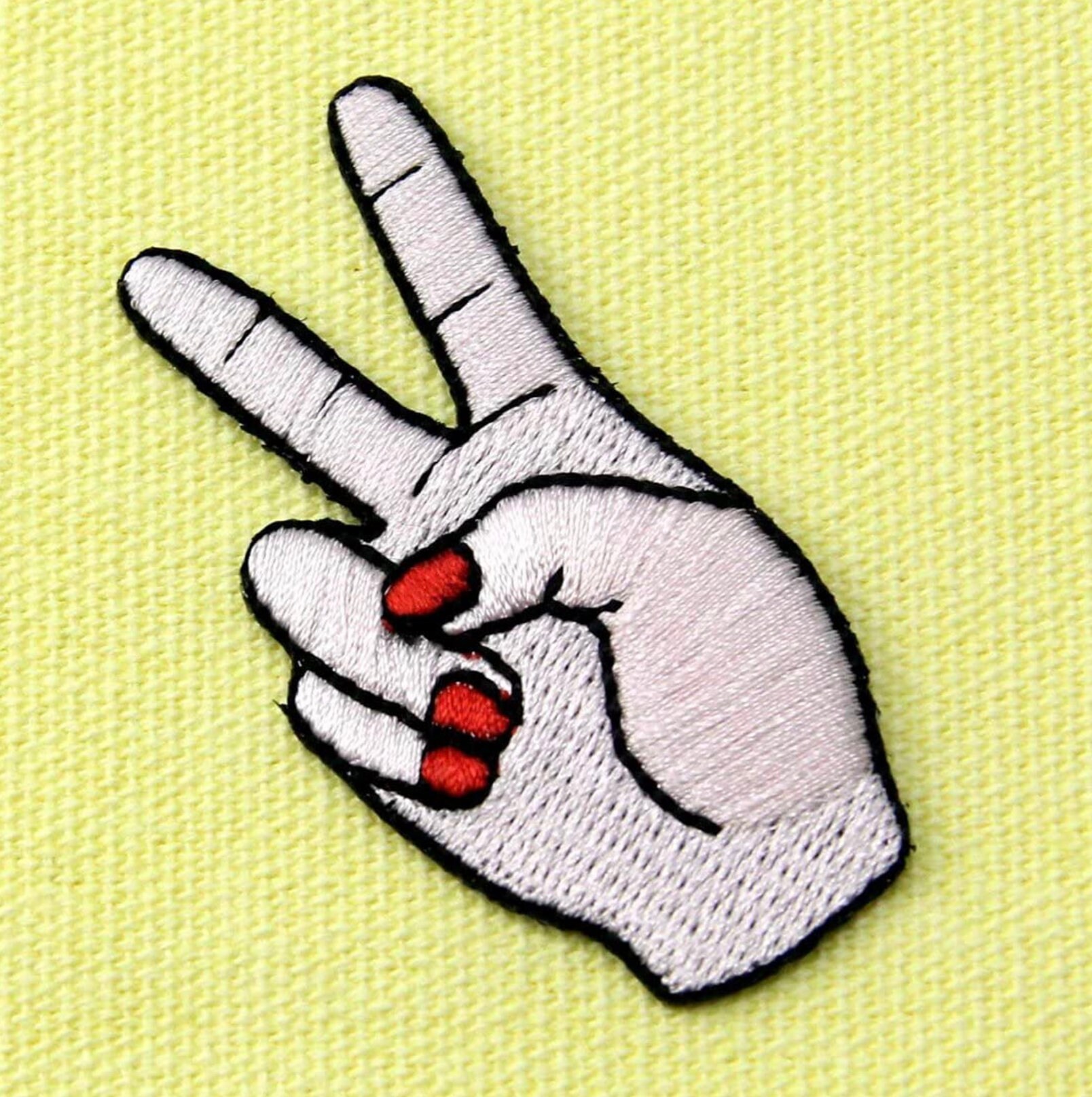 Premium Peace Fingers Hand Sign Iron On Patch Classic | Etsy