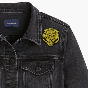 Roaring Gold Tiger Iron on Patch Classic Vintage Embroidered Sew on ...