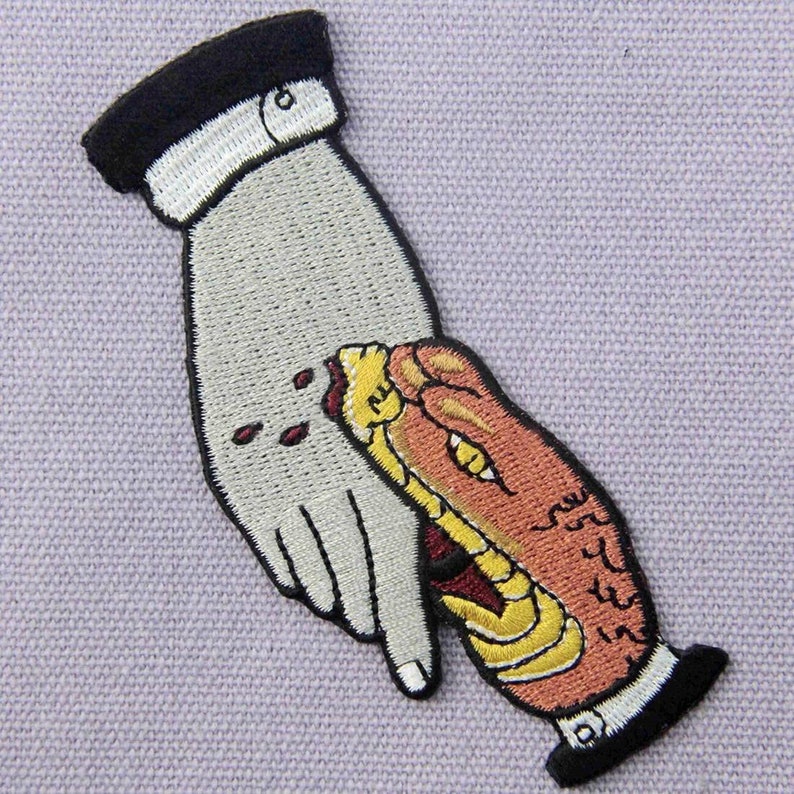 Trust No One Snake Bite Handshake Sign Iron on Patch Premium - Etsy
