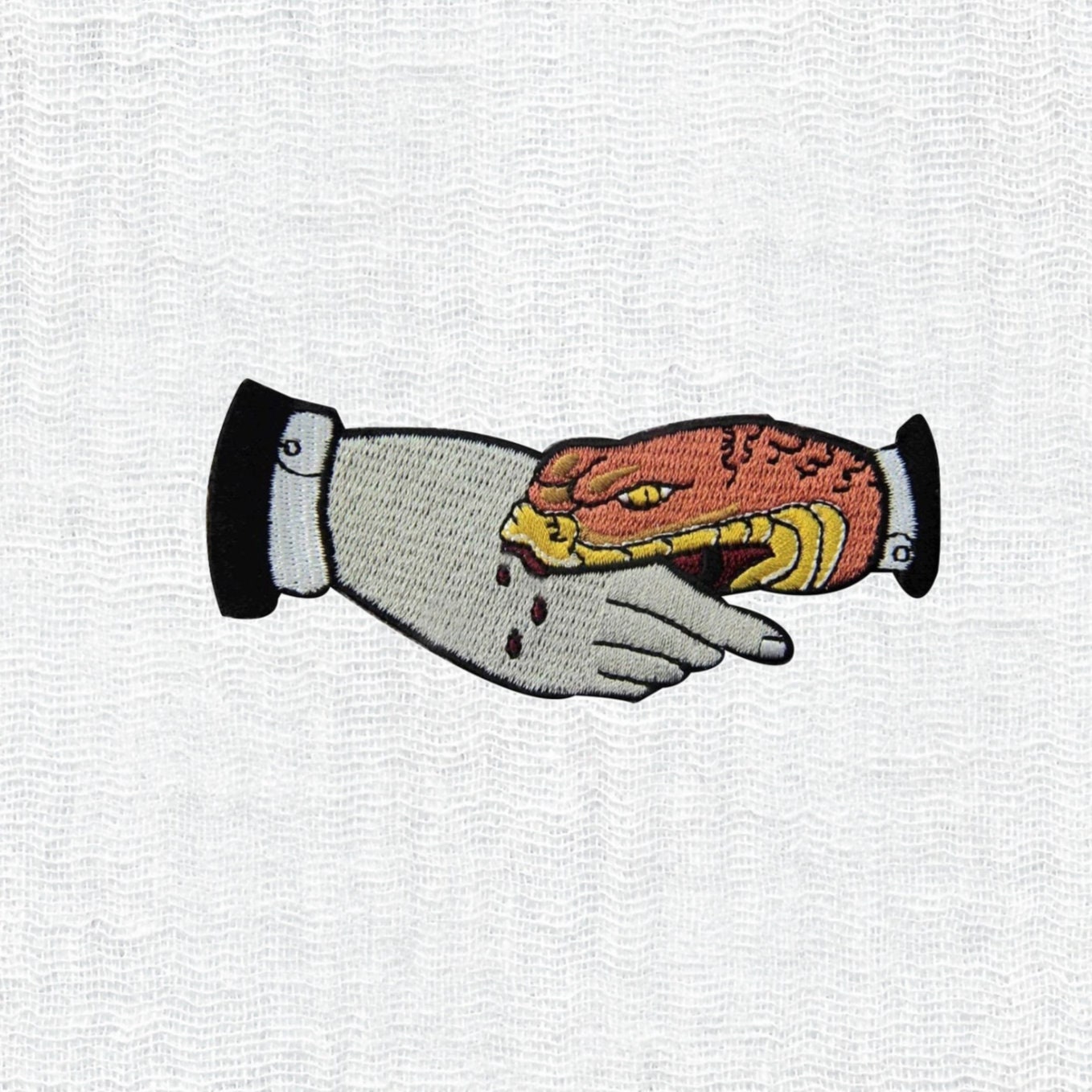 Trust No One Snake Bite Handshake Sign Iron On Patch Premium | Etsy