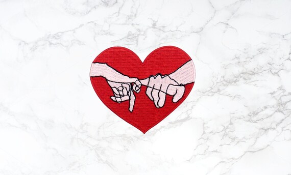 Pinky Swear Heart Iron On Patch / Classic coser en insignia | Etsy España