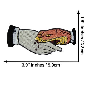 Trust No One Snake Bite Handshake Sign Iron on Patch Premium Classic ...