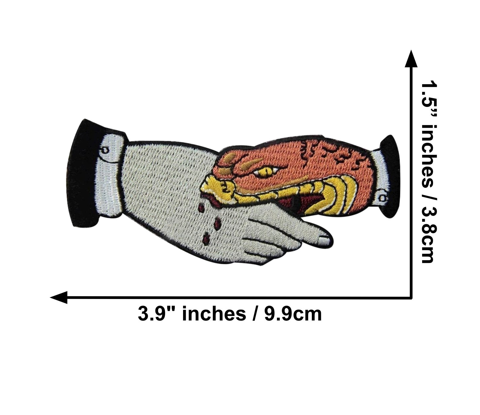 Trust No One Snake Bite Handshake Sign Iron On Patch Premium | Etsy