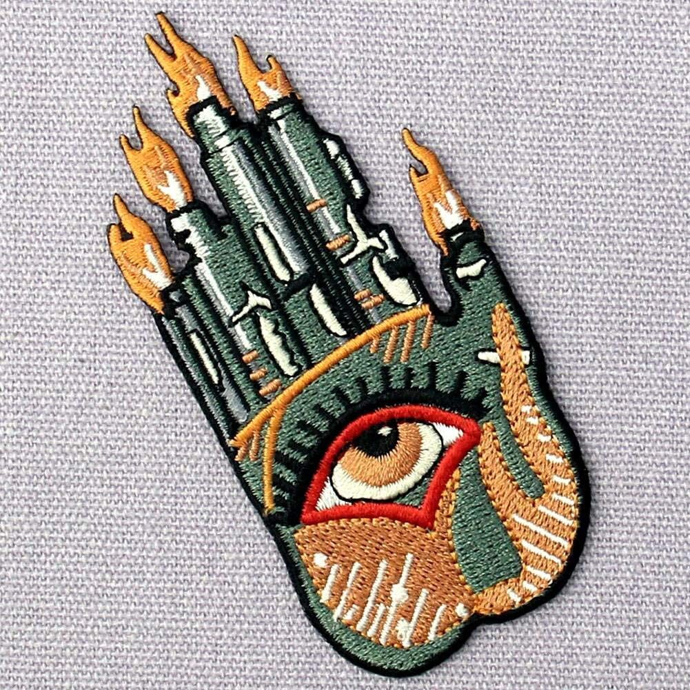 All Seeing Eye Candle Fingers Hand Sign Iron On Patch | Etsy
