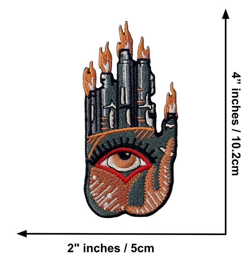 All Seeing Eye Candle Fingers Hand Sign Iron on Patch | Etsy