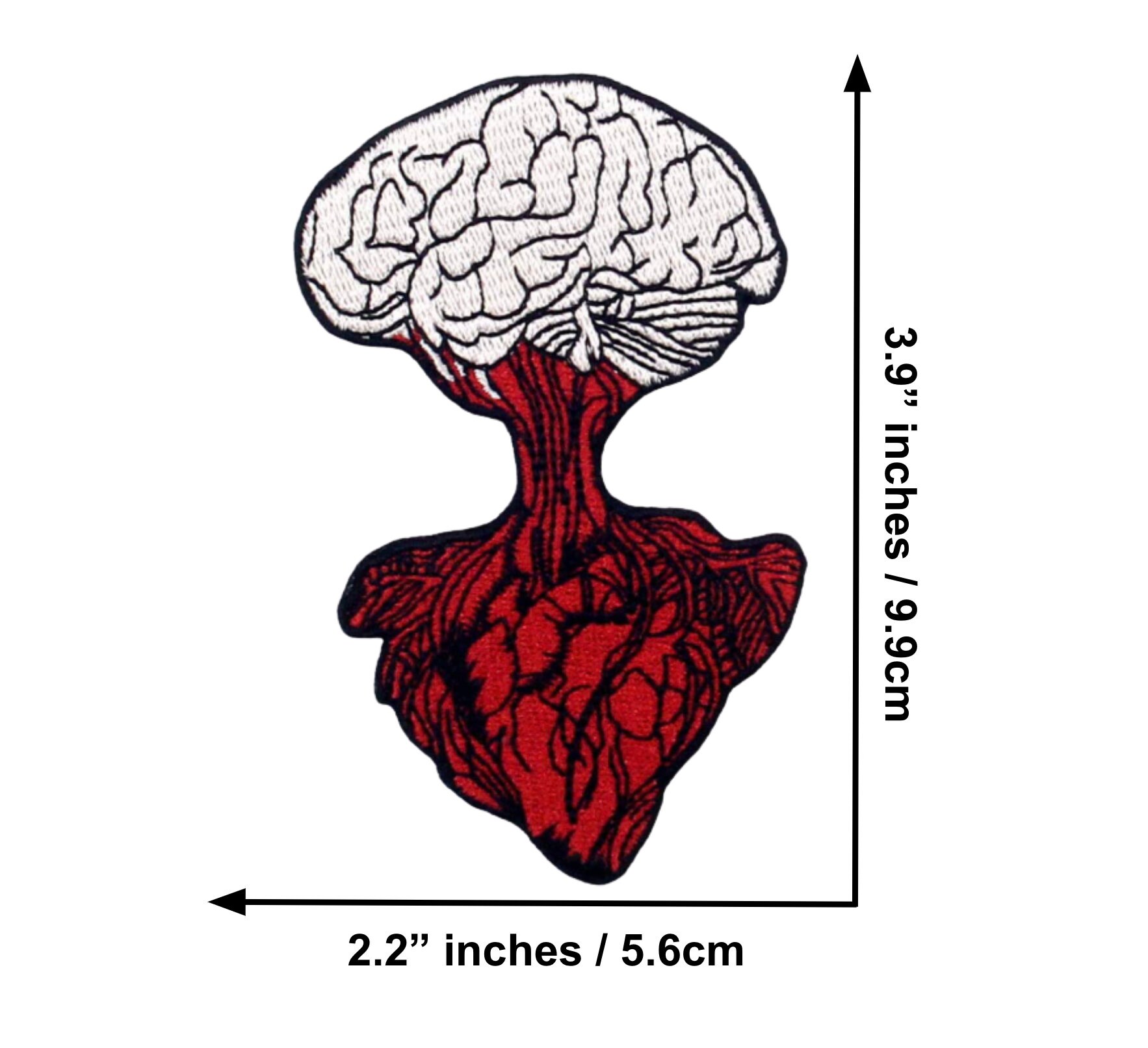 Head Over Heart Iron on Patch Embroidered Iron on Sew Biker | Etsy