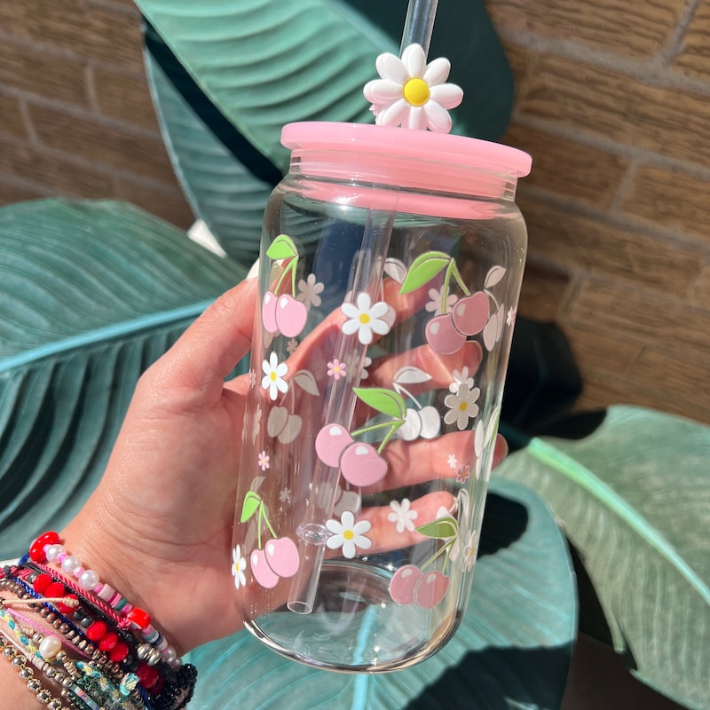 Pink Glass Cups - Etsy