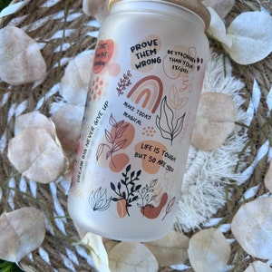 My Daily Motivation Glass Cansublimation Frosted Can Glass Positive ...