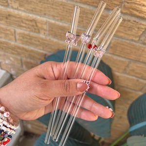 Bow Glass Straw| Cute Glass Straws| Glass Straw |gift for Her| Cup ...