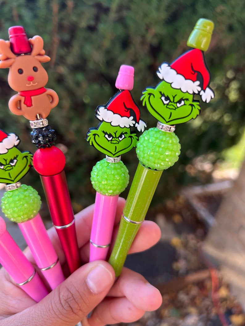 Christmas Pens Beaded Pen Holidays Pen Holidays - Etsy