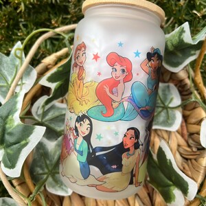 Princess Frosted Glass Can Tumbler: Sublimation Design, 16 Oz - Etsy