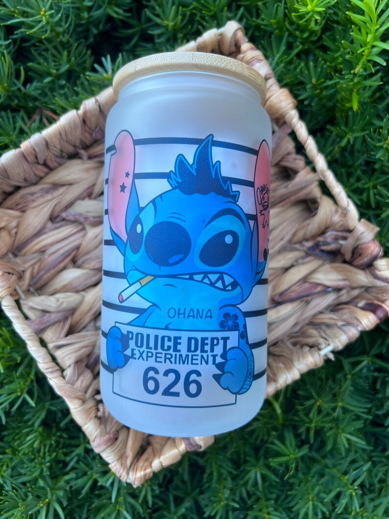 Alien Bad Guy Glass Can Sublimation Stitch Frosted Can - Etsy