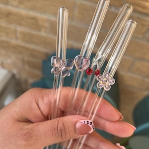 Bow Glass Straw| Cute Glass Straws| Glass Straw |gift for Her| Cup ...