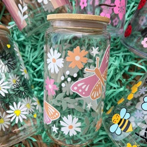 Spring Glass Cup| Spring Cups | Glass Cup| Mug | Glass Mug | Easter ...