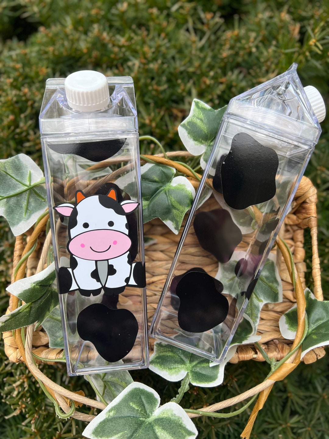 Cow Milk Cartoon Bottle Water| Cow | Cow Print | Bottle Water| Cow ...