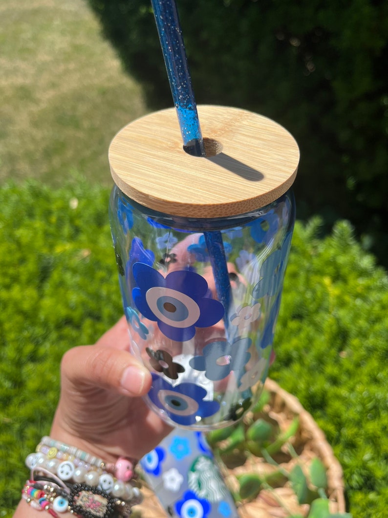 Evil Eye Cup Tumbler Custommade Ice Coffee Cup Bamboo - Etsy