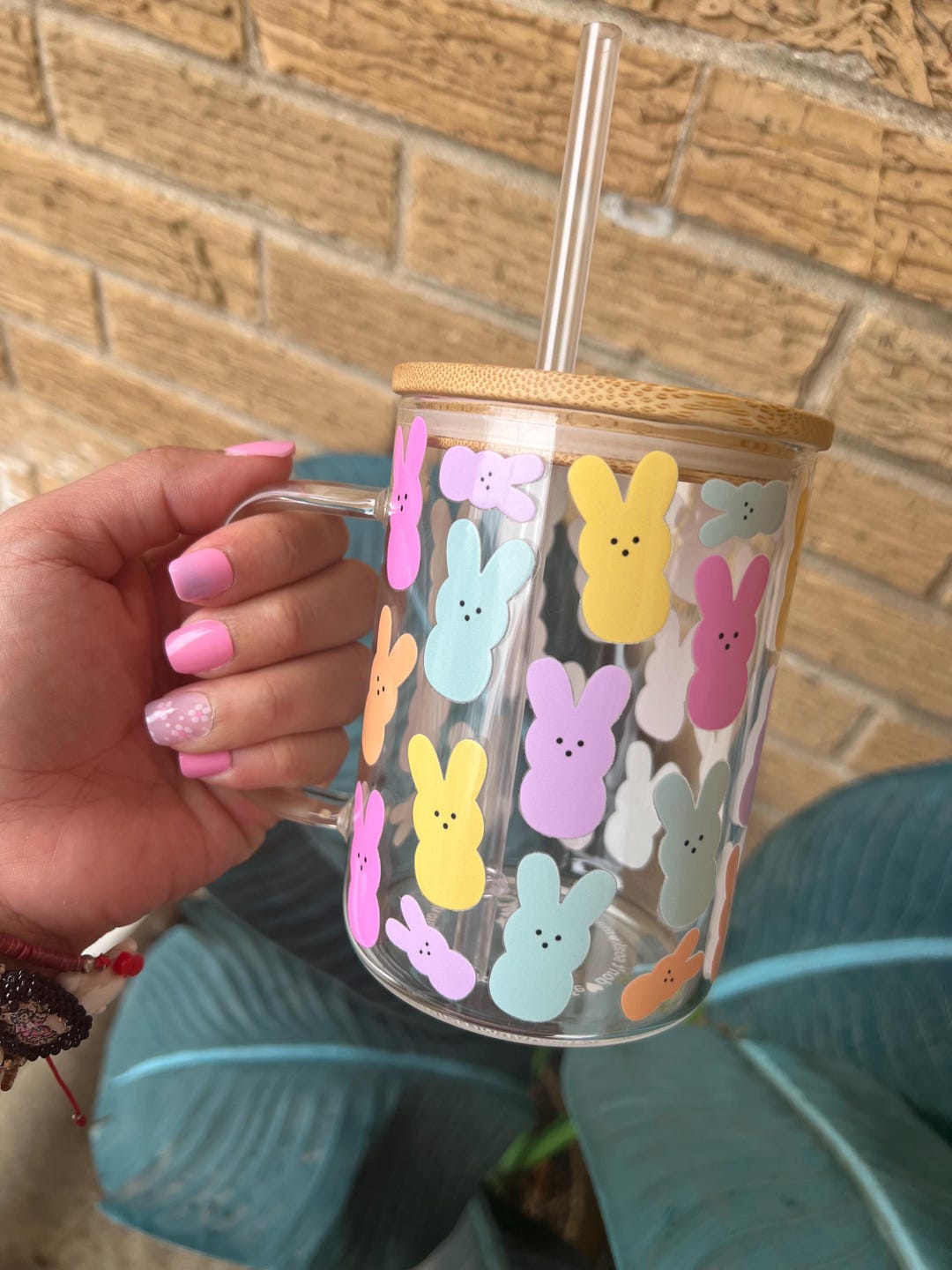 Easter Candy Glass Mug| Easter Gift| Easter Glass Cup| Easter Bunny Cup ...