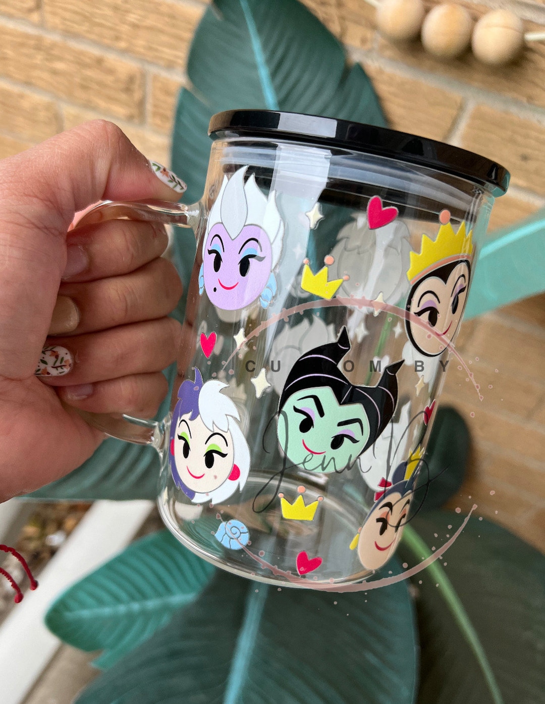 Villains Glass Cup |mug | Glass Can | Bamboo Lid | Villains Mug ...