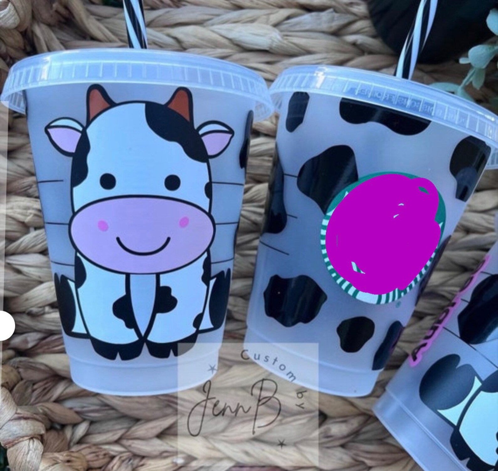 Cow Reusable Cup Reusable Cup Cute Cow Mini Cup Custom - Etsy
