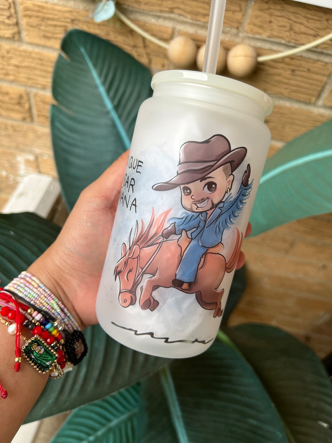 Bunny Singer Frosted Glass Cup Sublimation Cup Tumbler Conejo Malo ...