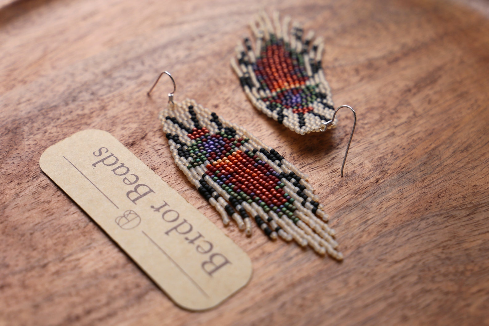 Rust - Handwoven Beaded Earrings,handmade Gifts,beige,harvest ...