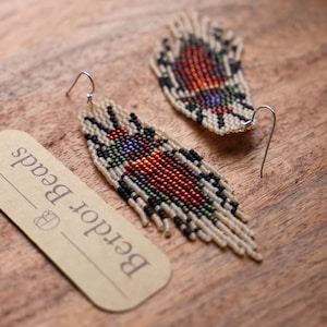 Rust - Handwoven Beaded Earrings,handmade Gifts,beige,harvest ...